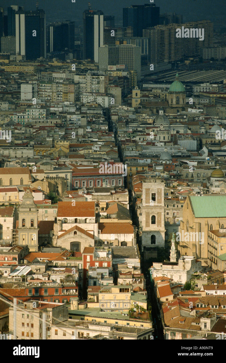 Naples Italy View of the historic centre of Naples showing the ancient ...
