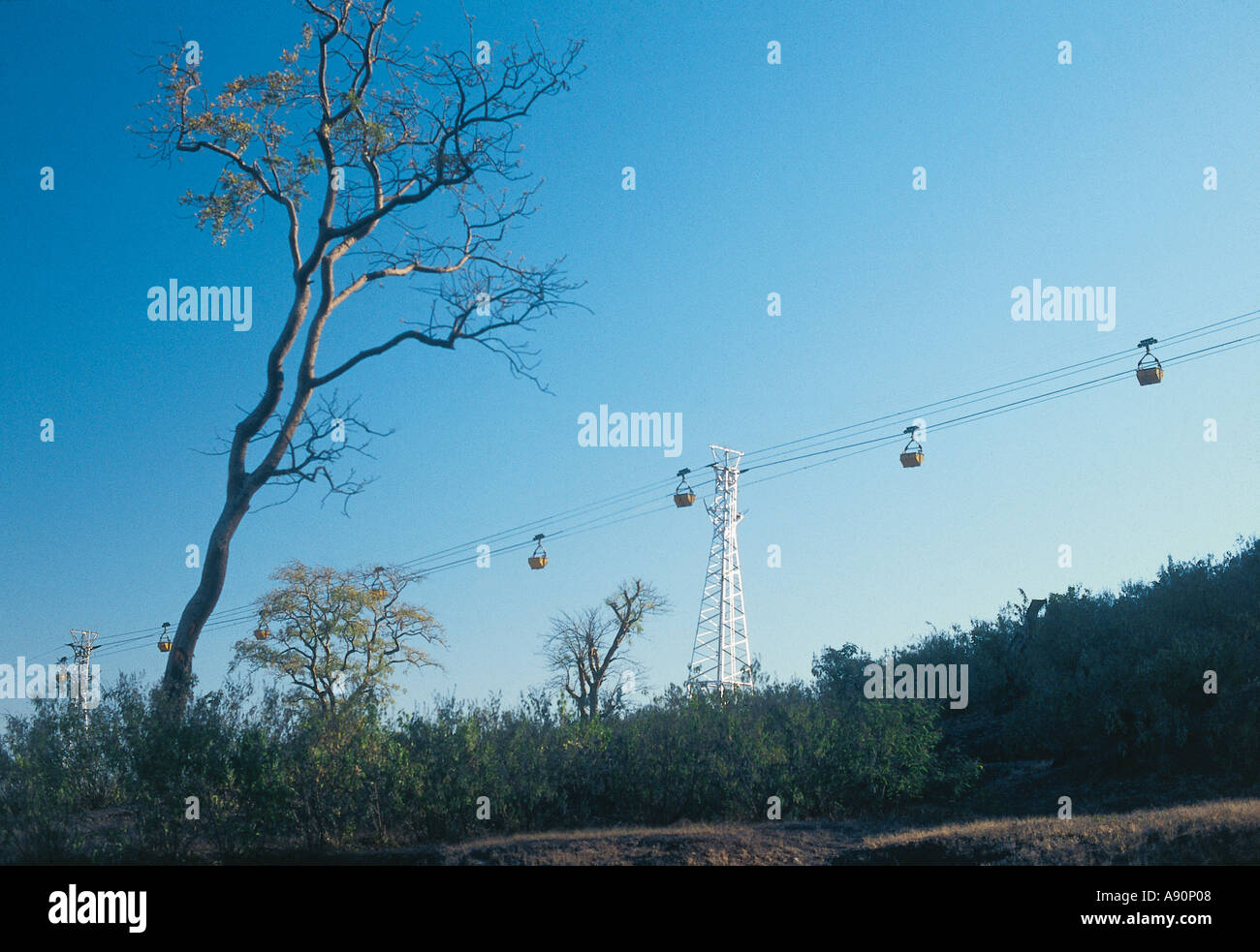 NMJ99677 Ropeway Cement Plant Maharashtra India Stock Photo - Alamy