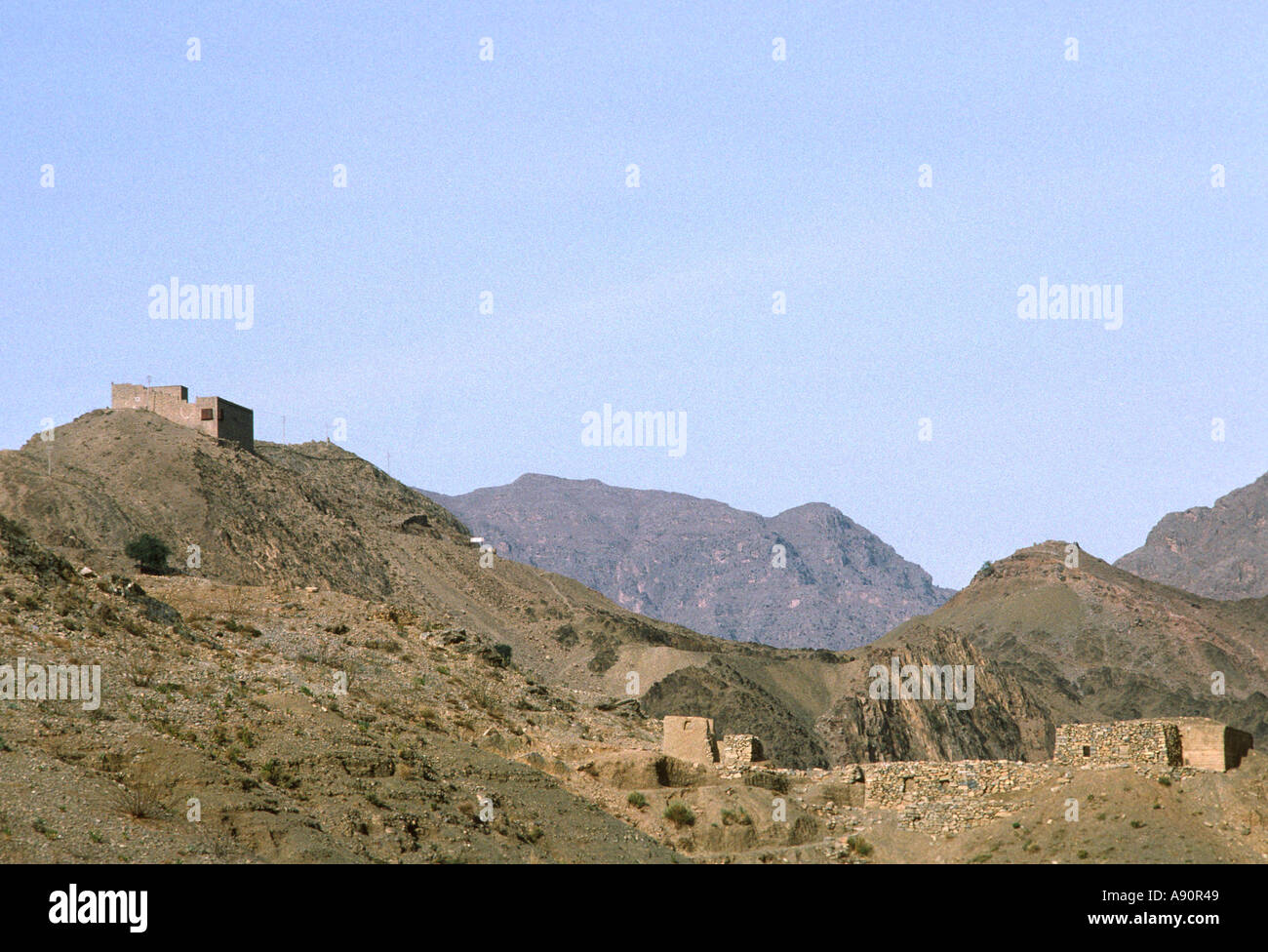 Pakistan NWFP Khyber Pass fortified Tribal Houses at Jamrud Stock Photo ...