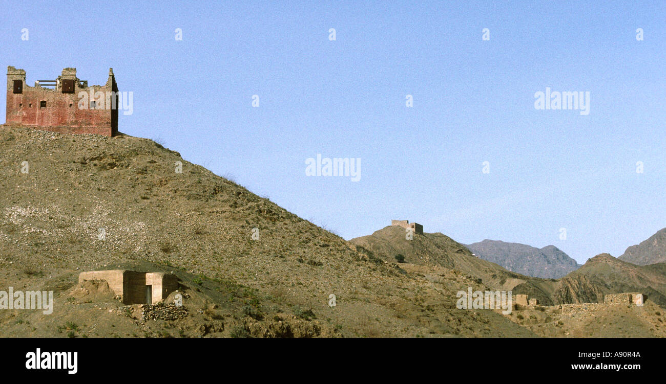Pakistan NWFP Khyber Pass fortified Tribal Houses at Jamrud Stock Photo ...