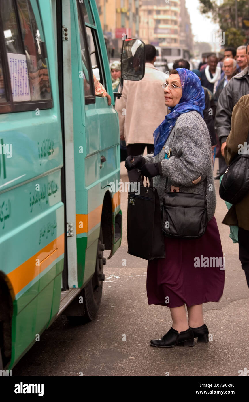 travelling by bus street scene Cairo Egypt North Africa Stock Photo - Alamy