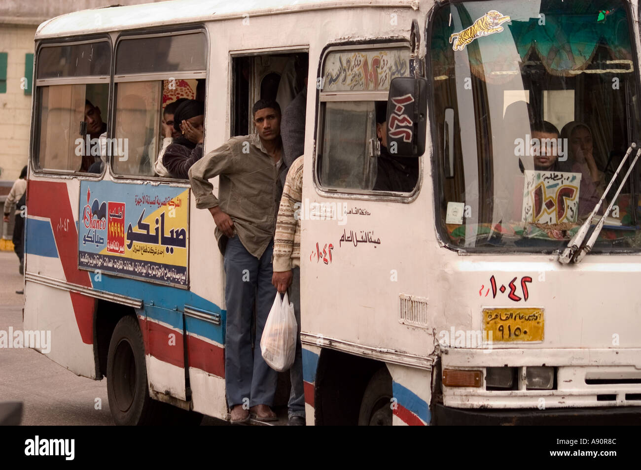 travelling by bus street scene Cairo Egypt North Africa Stock Photo - Alamy