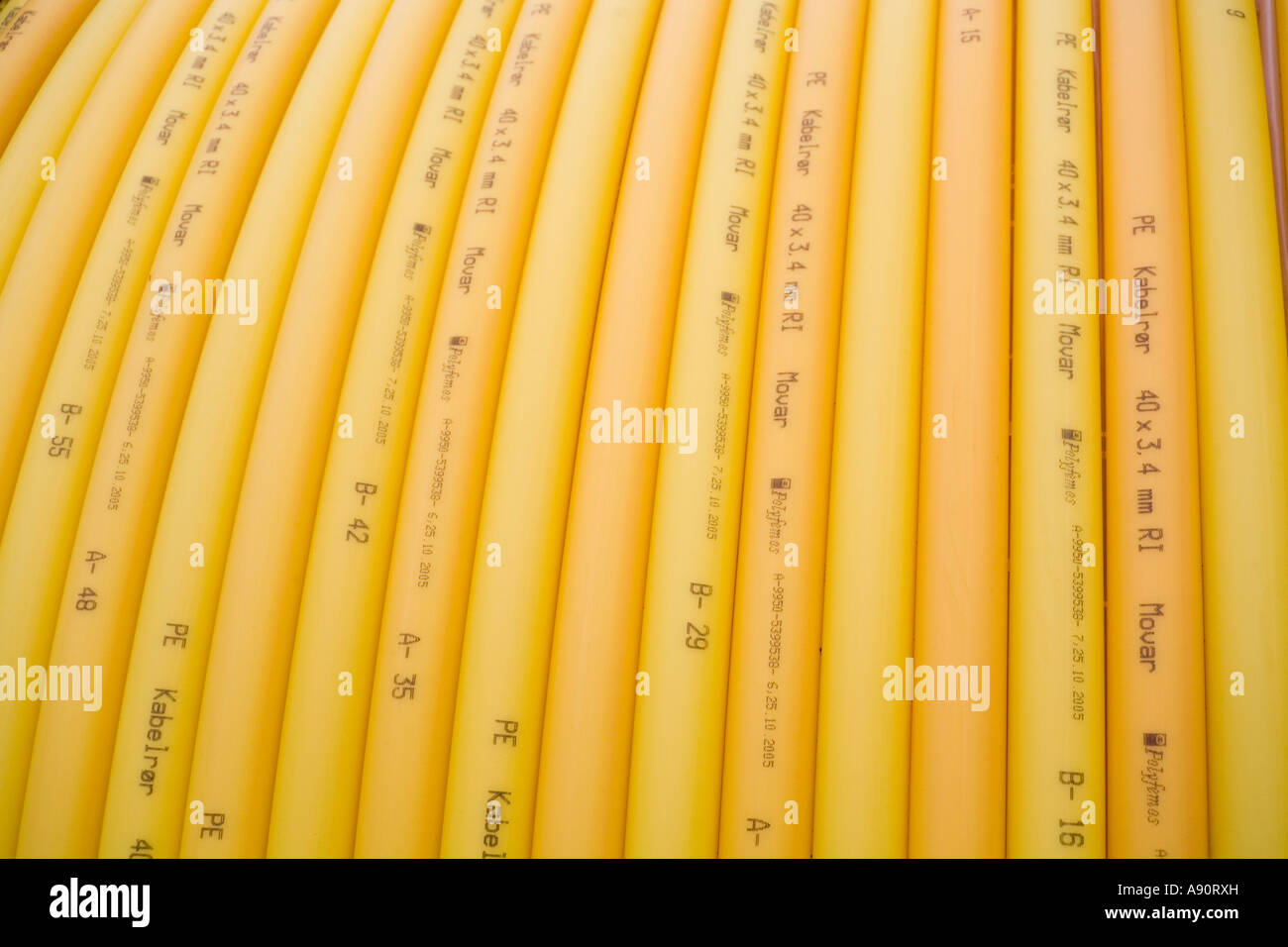 A drum of yellow cable Stock Photo - Alamy
