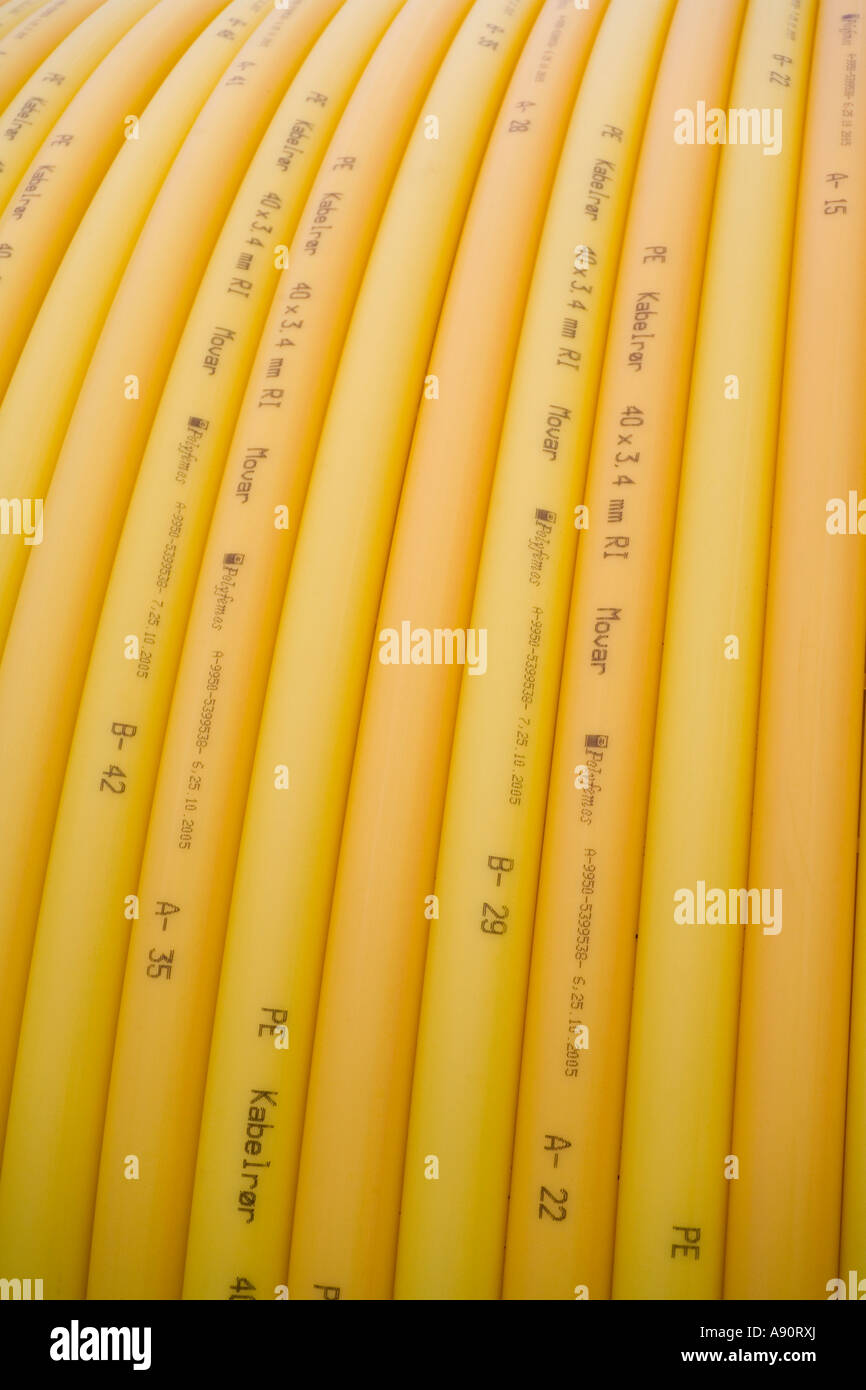 A drum of yellow cable Stock Photo - Alamy