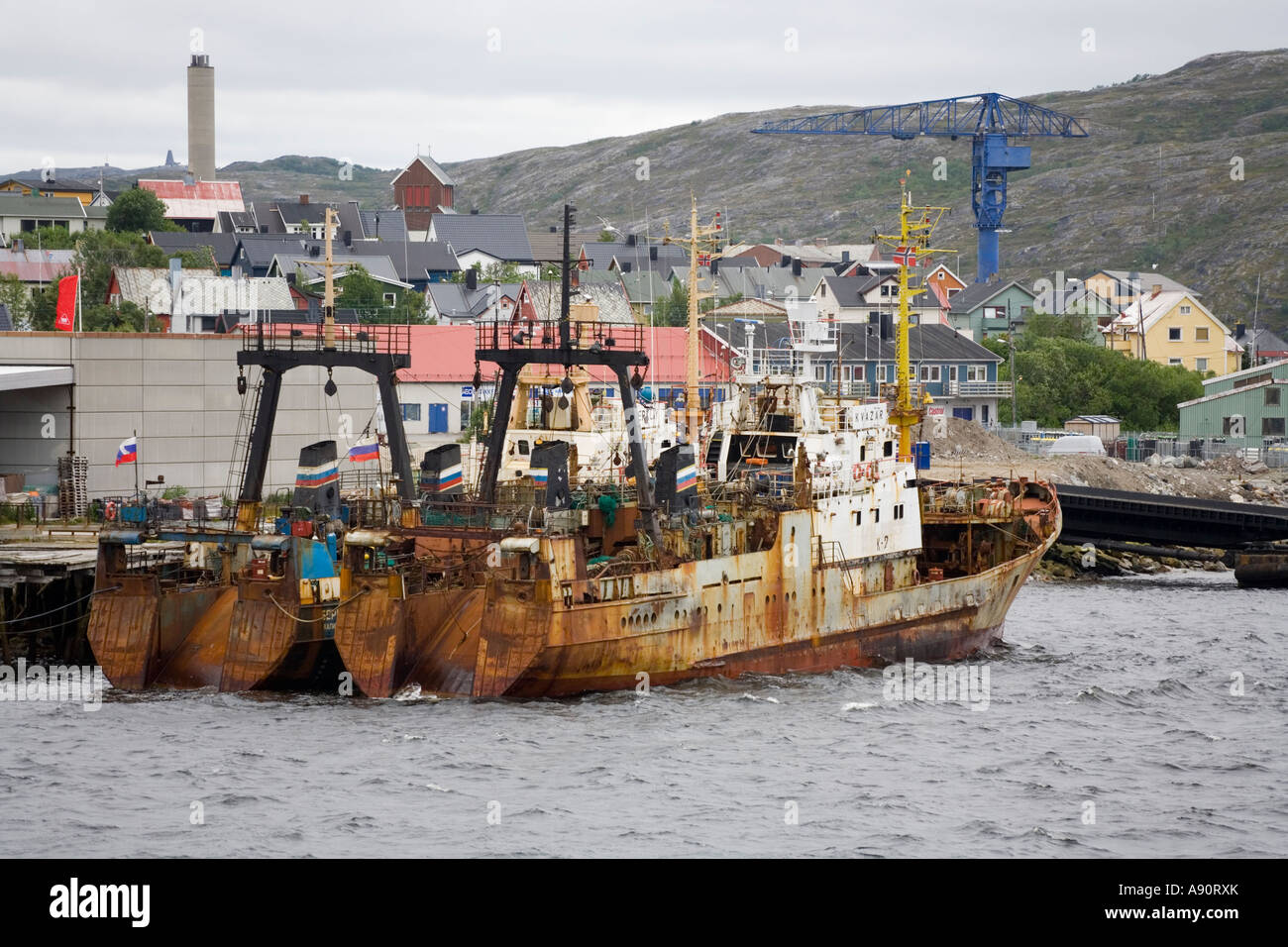 Rusty Russian trawlers at Kirkenes Norway Stock Photo - Alamy