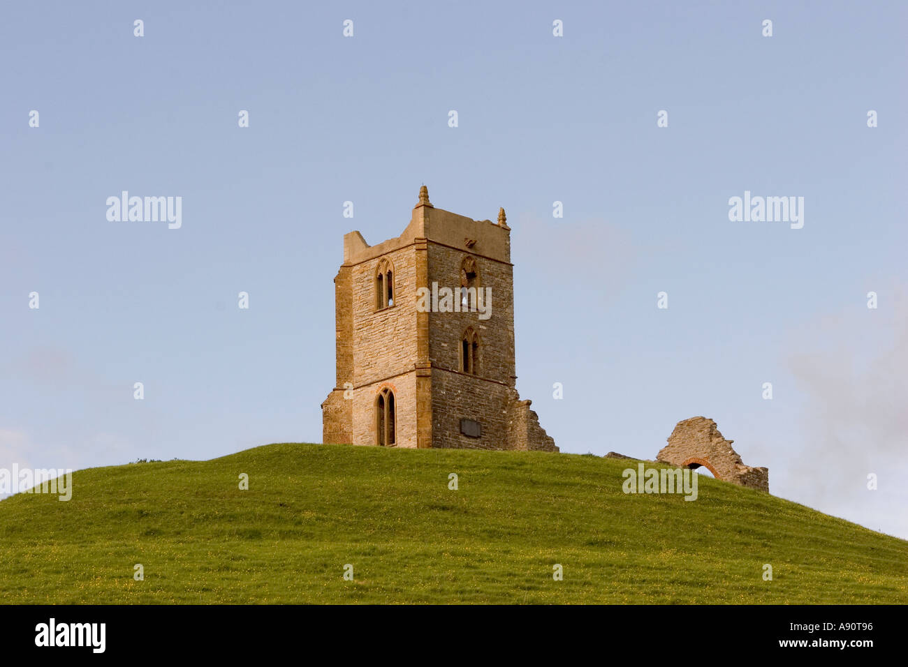 England Somerset Burrow Bridge Burrow Mump St Michaels hilltop chapel ...