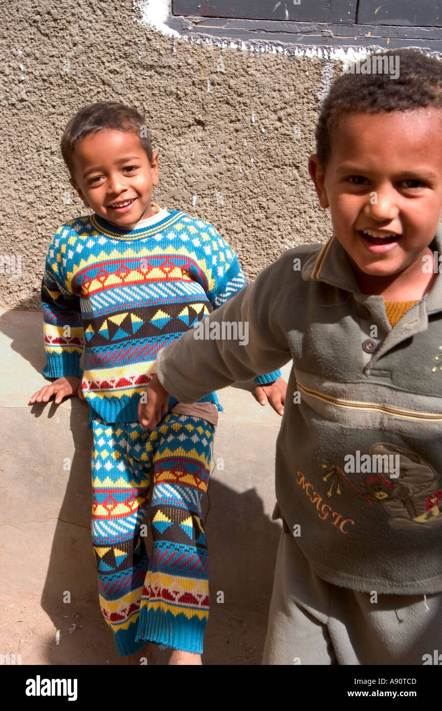 children Elephantine Island Aswan Upper Egypt Egypt North Africa Stock ...