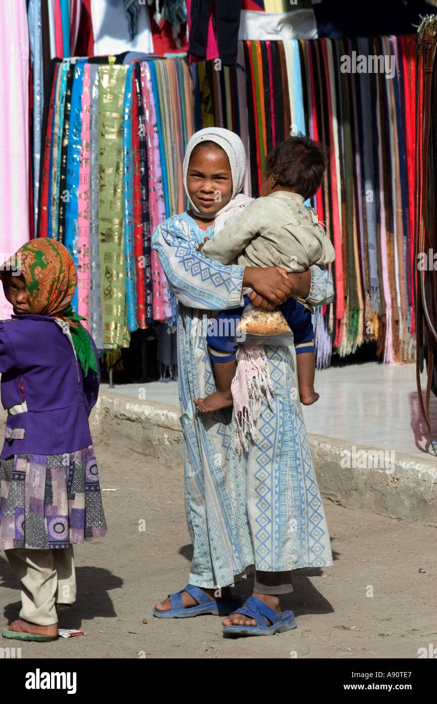 children street scene Aswan Upper Egypt Egypt North Africa Stock Photo ...