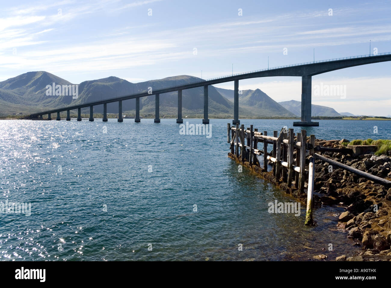 The bridge at Risoyhamn Norway Stock Photo - Alamy