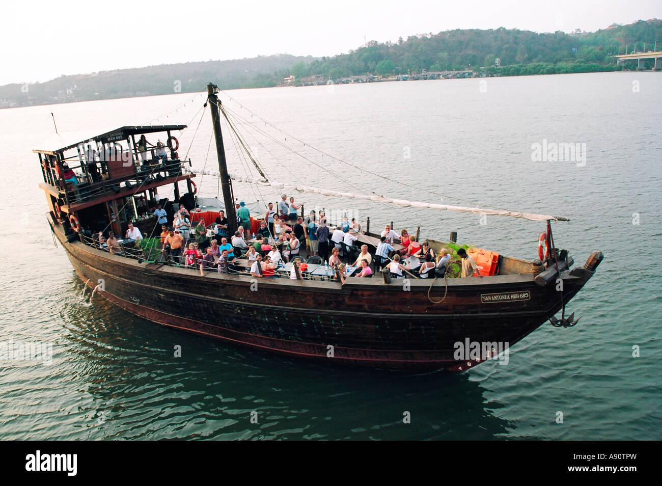 Boat cruise on Mandovi River Panjim Goa India Stock Photo - Alamy