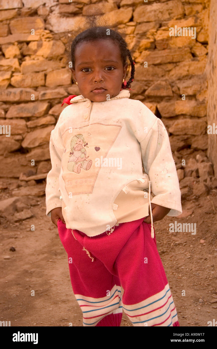 child Elephantine Island Aswan Upper Egypt Egypt North Africa Stock ...