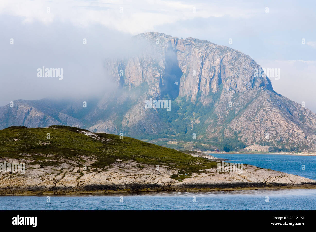 Torghatten, a mountain with a hole through the centre, S of Bronnoysund ...