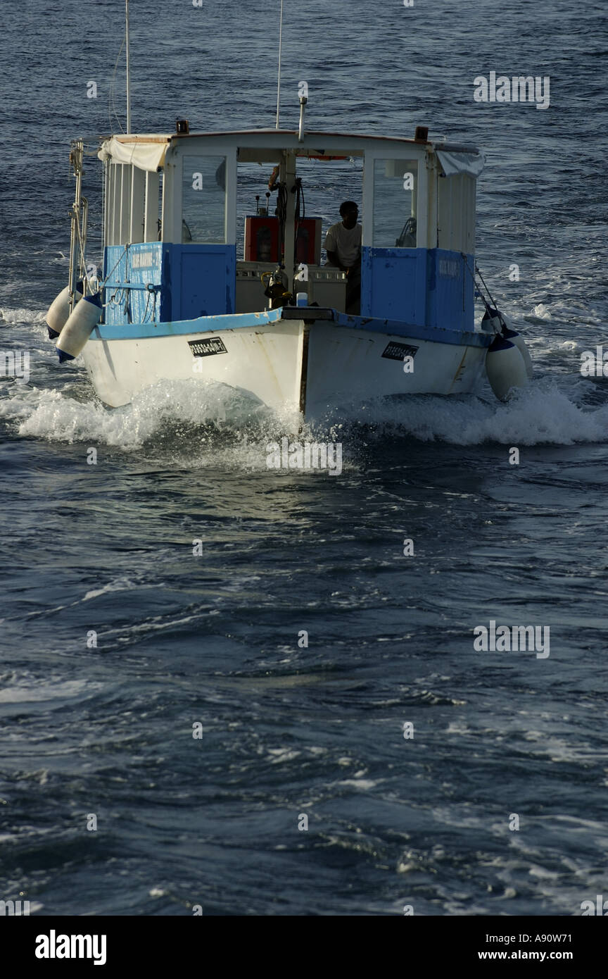 Maldives A Typical Dhoni Boat Cruising Stock Photo - Alamy