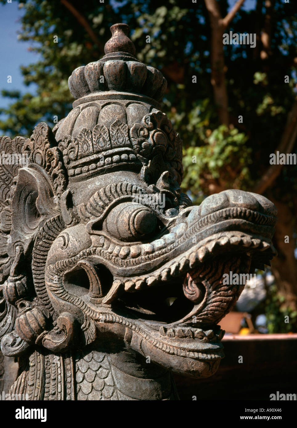 Indonesia Bali Kuta dragon head temple sculpture Stock Photo - Alamy