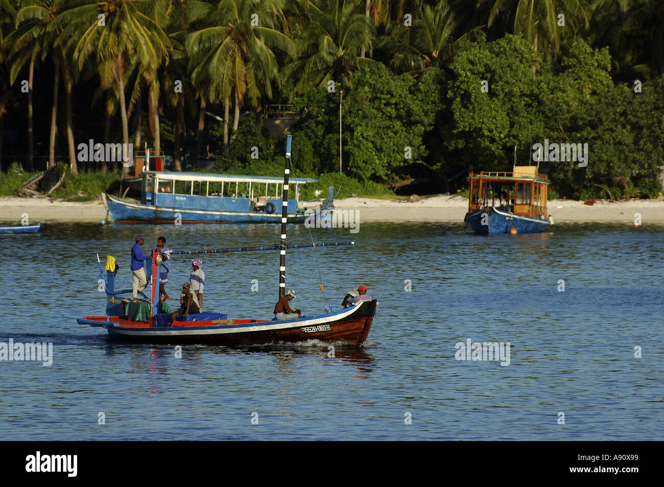 Maldives Dhoni Boat On Island High Resolution Stock Photography and ...