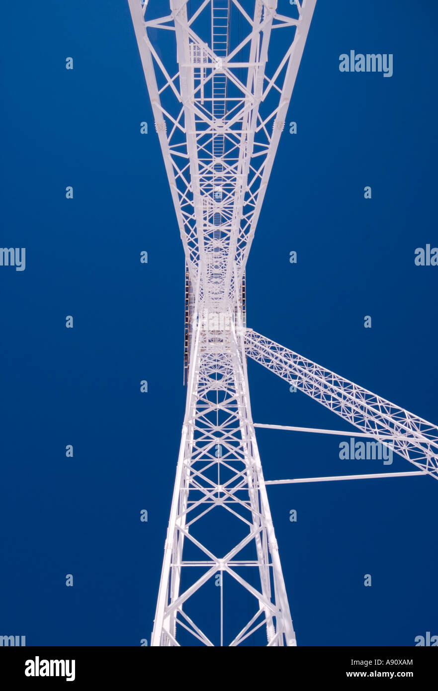 Looking up inside the structure of a Cable Car Pylon Stock Photo - Alamy