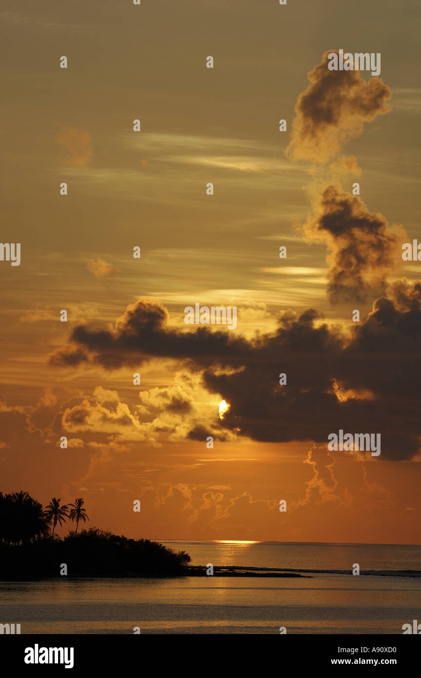 Maldives a sunrise on an island Stock Photo - Alamy