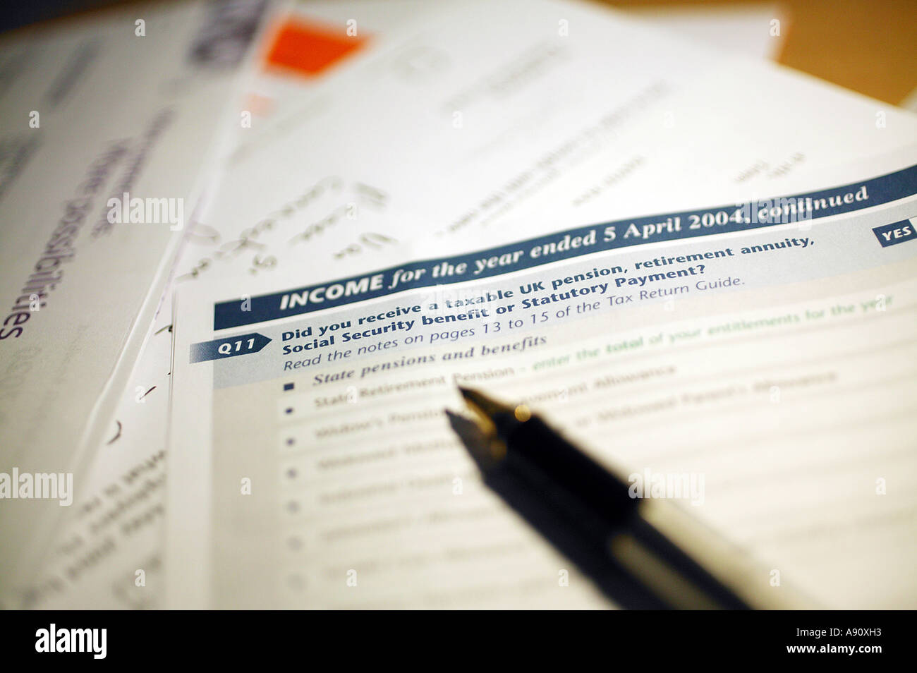 Income Tax Return Stock Photo - Alamy