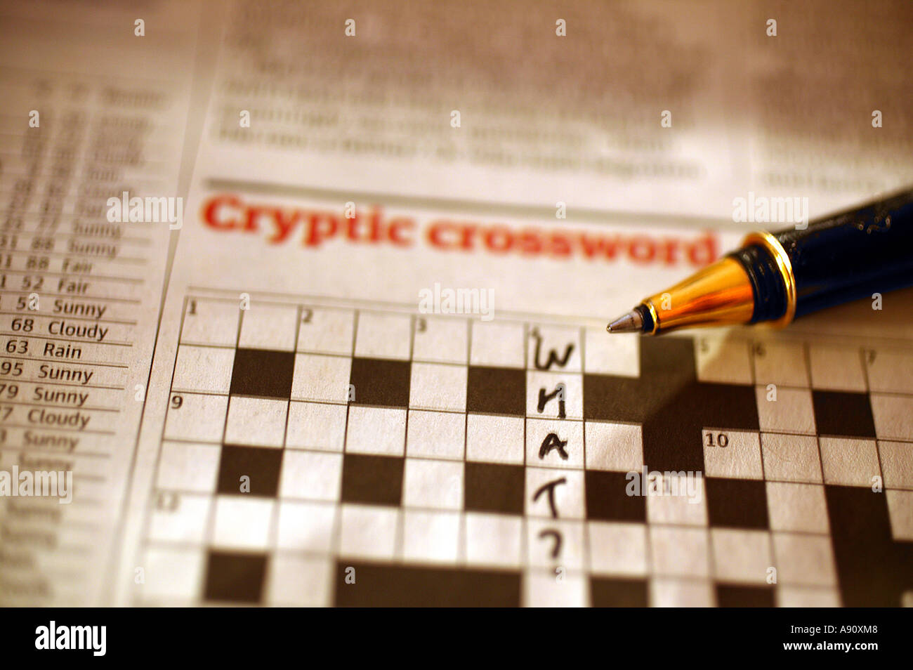 Cryptic crossword hi-res stock photography and images - Alamy