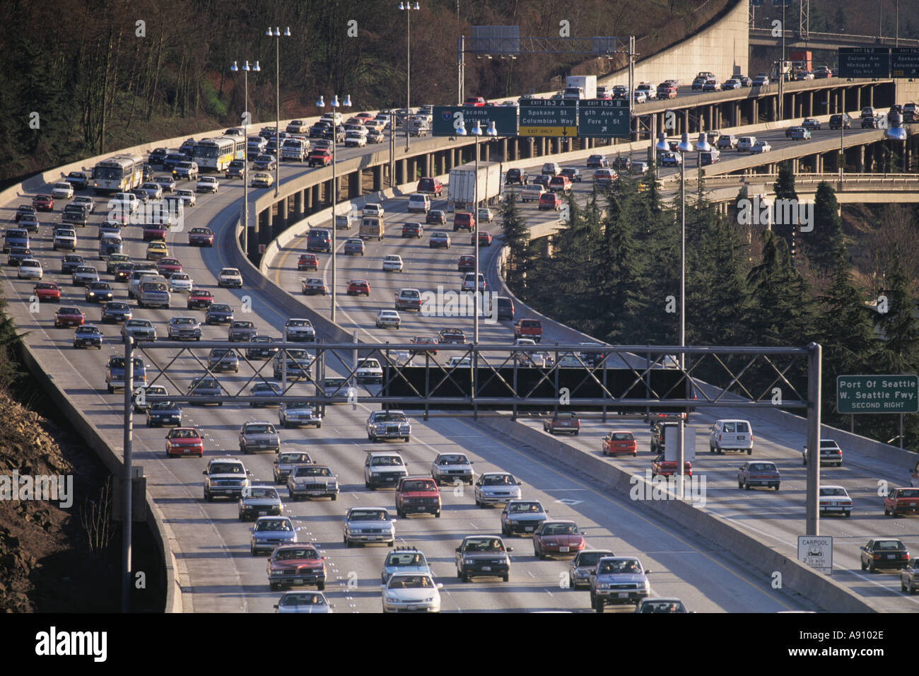 Freeway Traffic On Interstate 5 Seattle Washington Stock Photo - Alamy