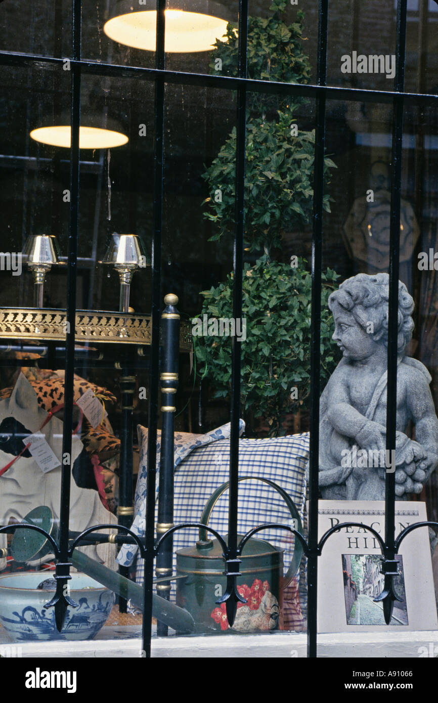 Massachusetts Boston Antique Shop Window Display Charles Street Beacon ...