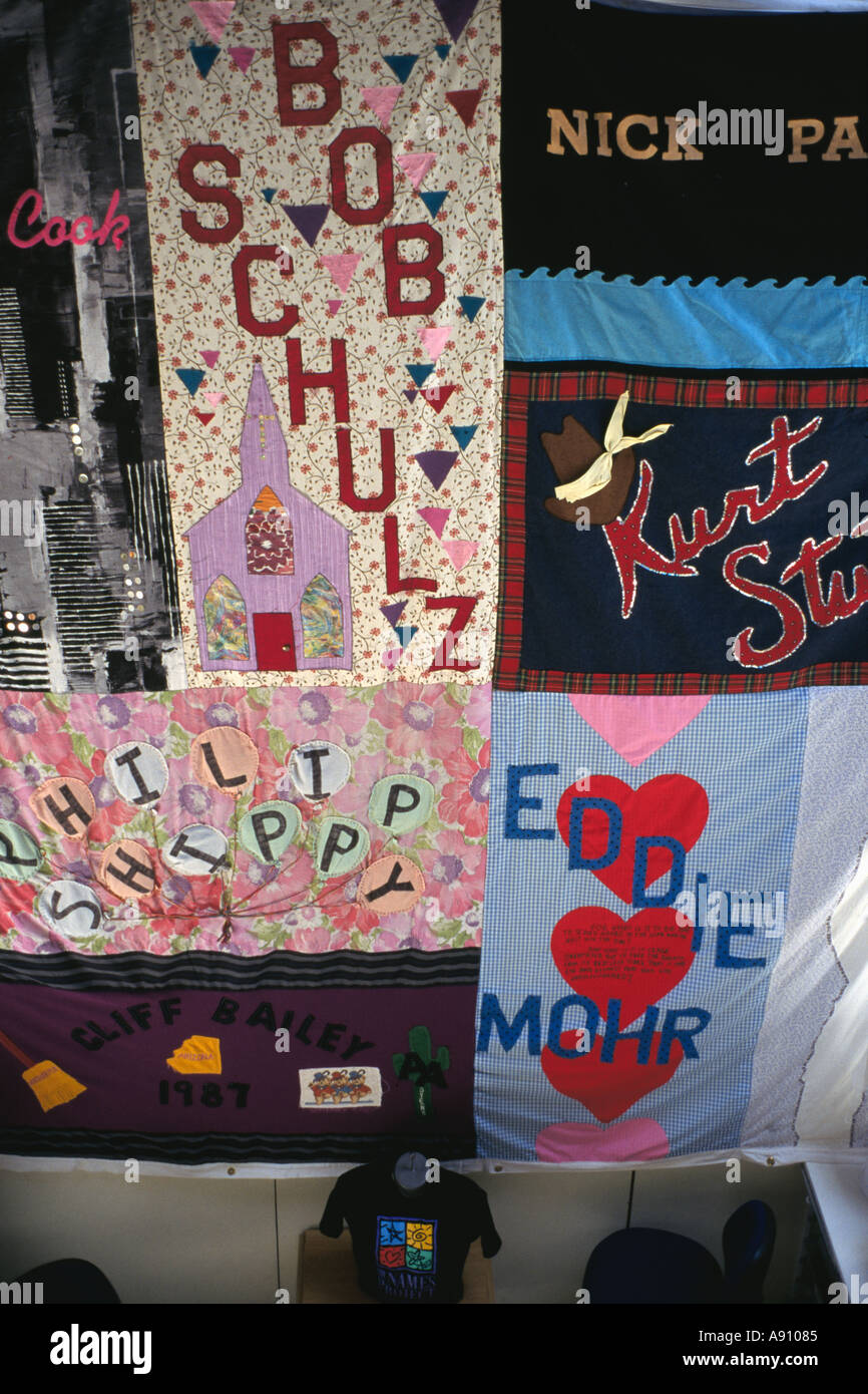Quilt Squares Displayed On Wall At Aids Memorial Names Project Visitor S Center In Castro 