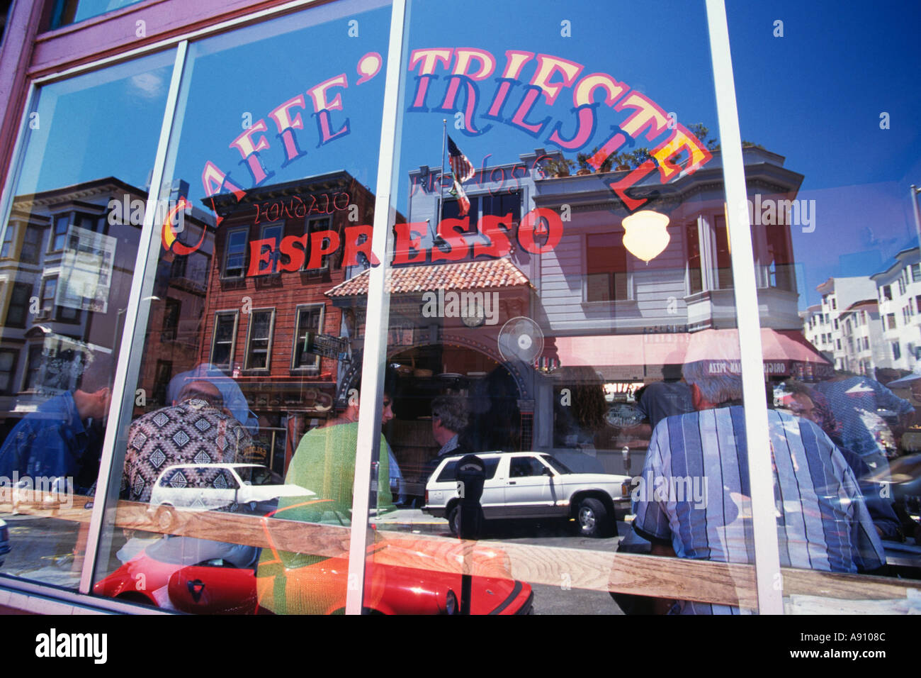 Caffe Trieste North Beach San Francisco CA Window Gives View Of Patrons ...