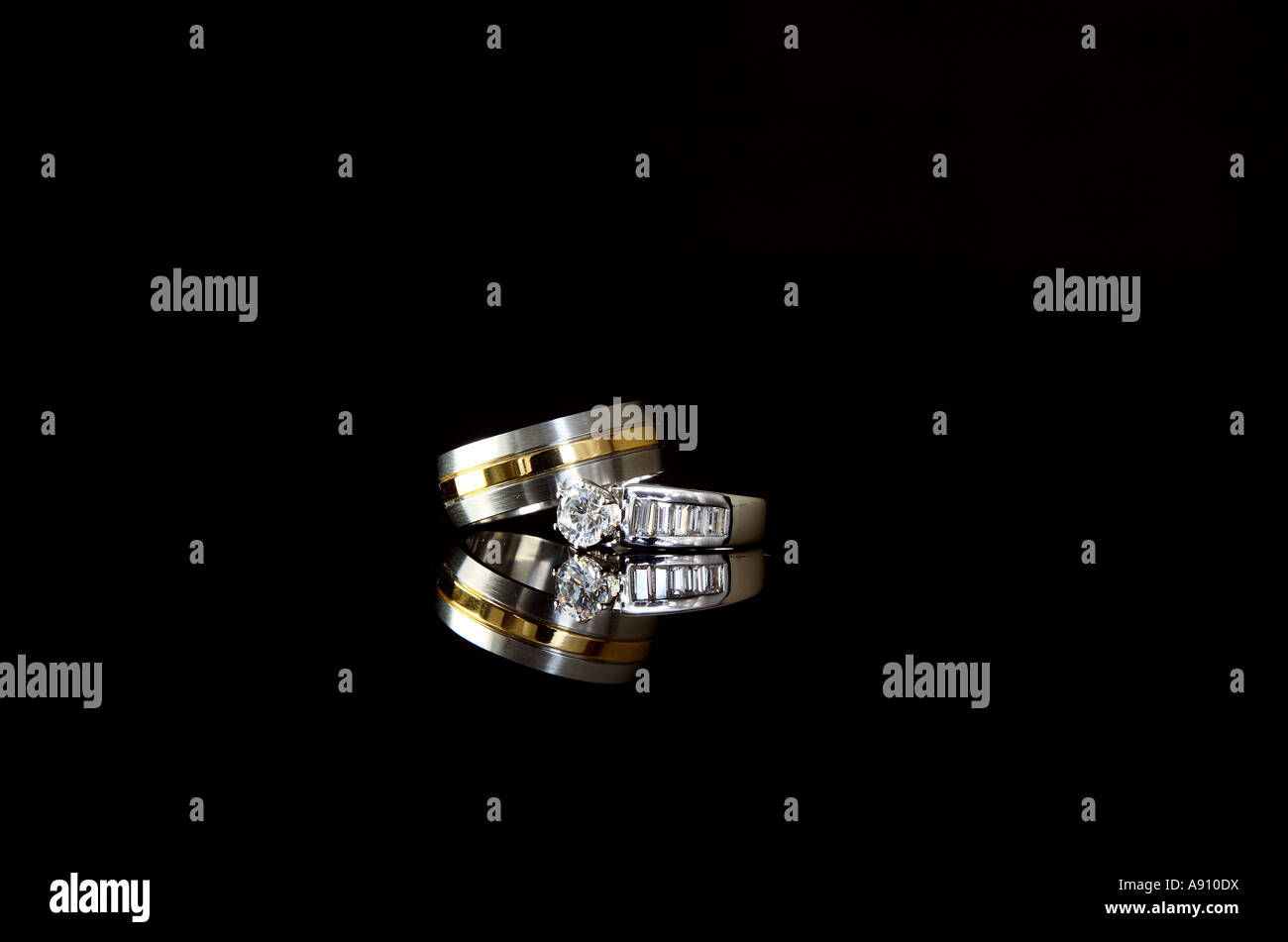 Wedding ring on display Stock Photo - Alamy
