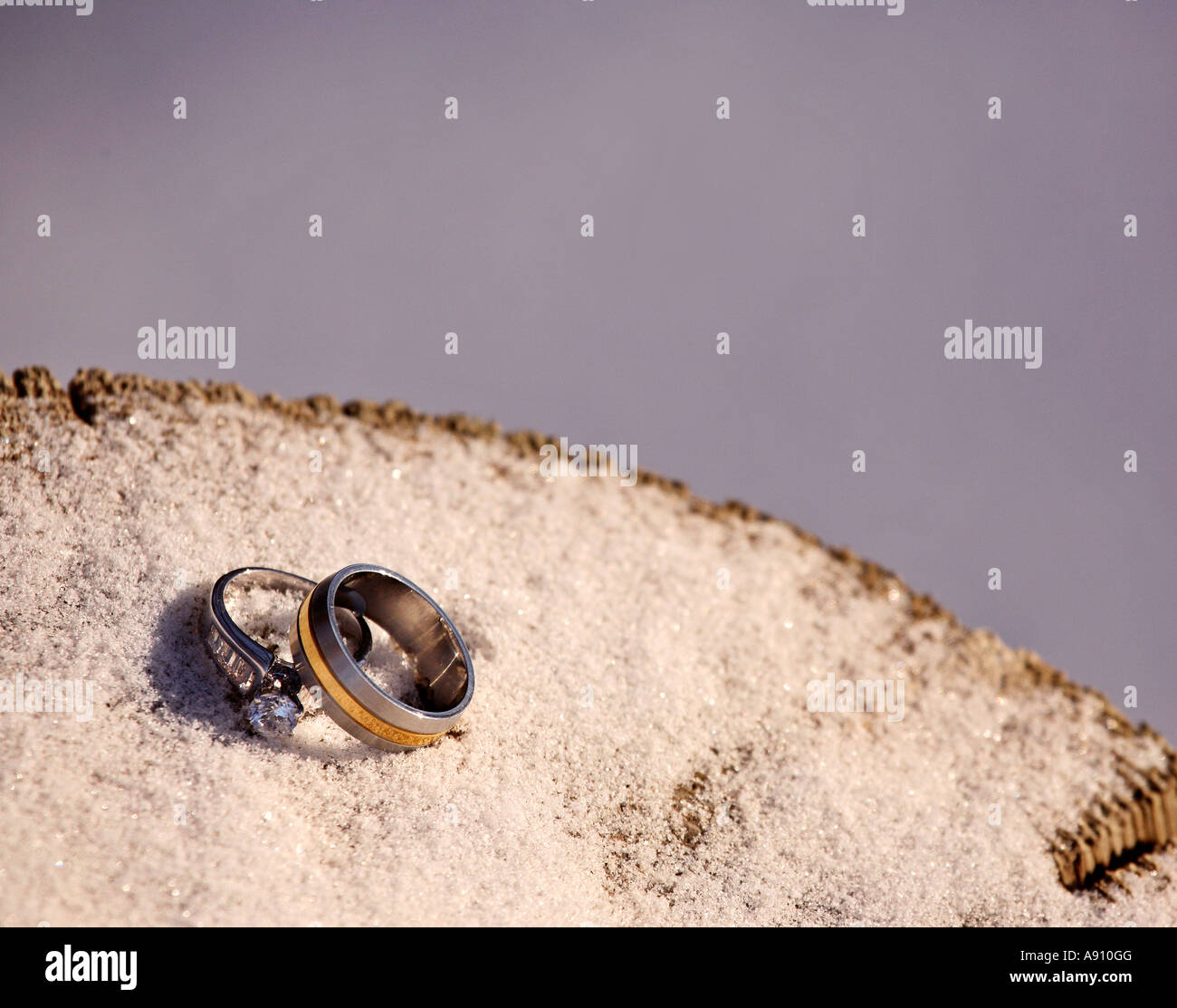 Wedding rings on display Stock Photo - Alamy