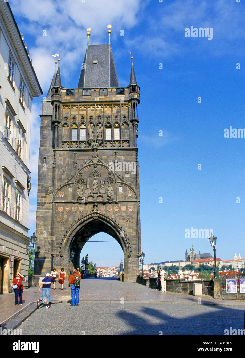 Old Town Bridge Tower on Charles Bridge in Prague Czech Republic Stock ...