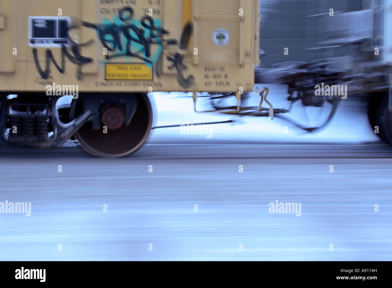 Rail car at train crossing in Saskatchewan Stock Photo - Alamy