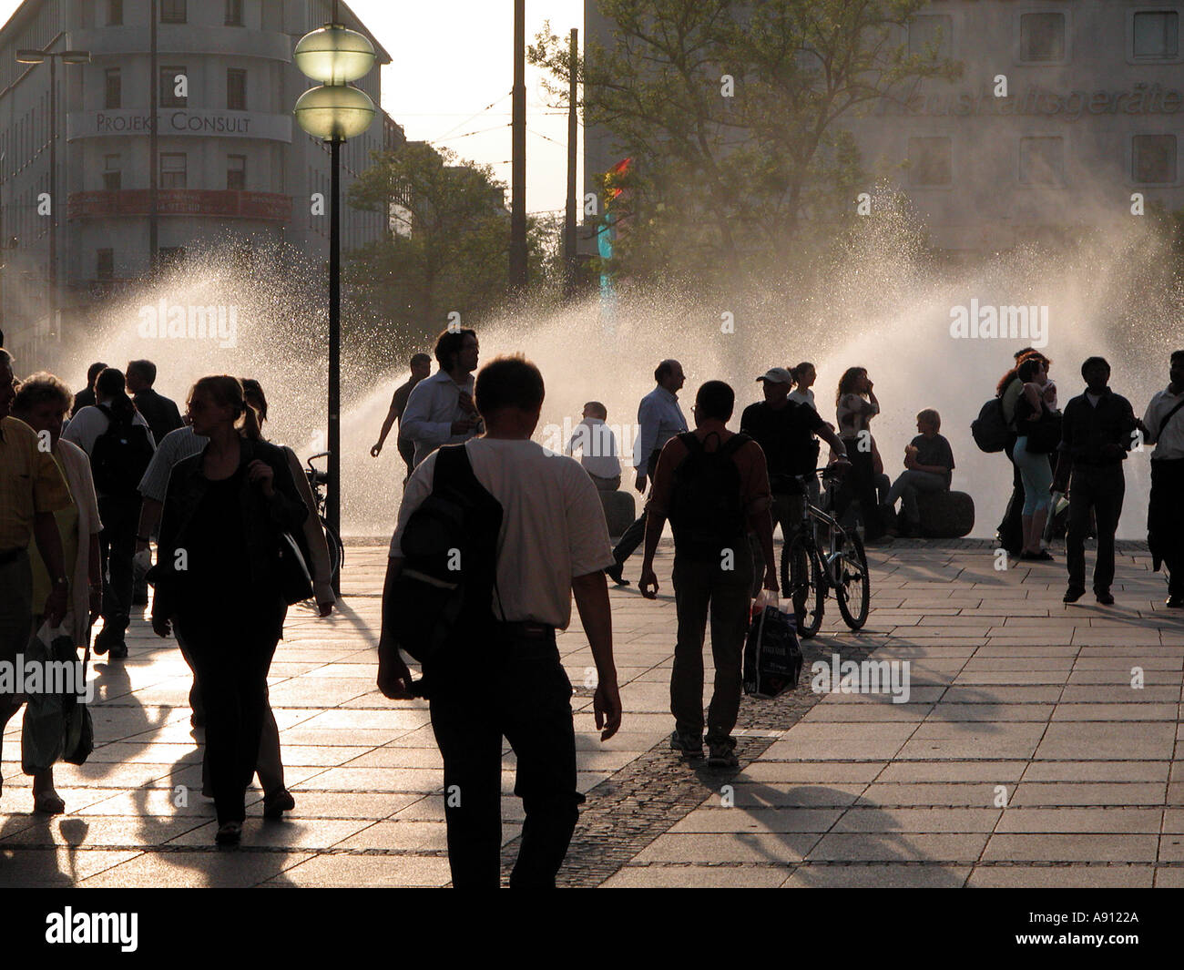 munich the stachus fountain munich Stock Photo - Alamy