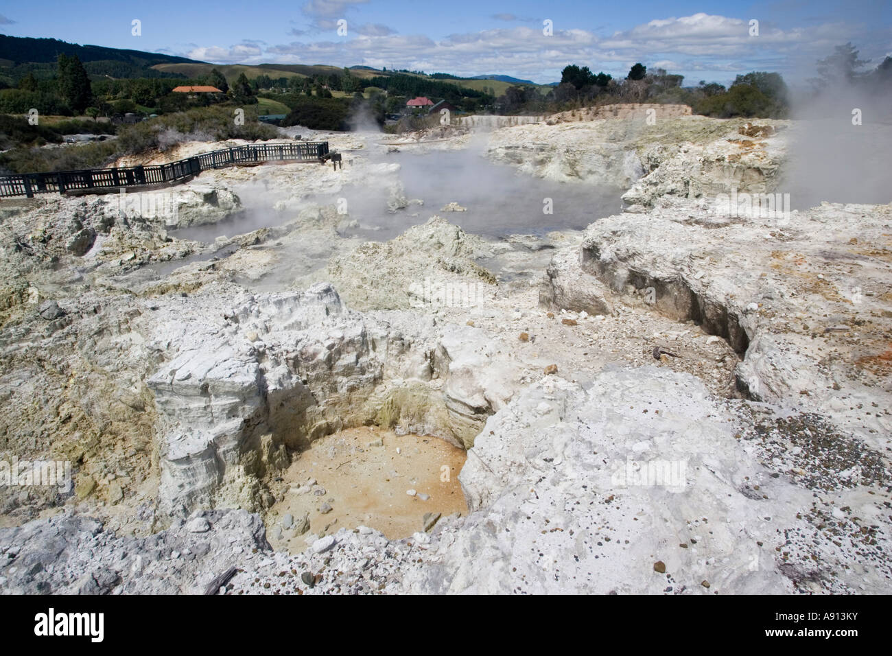 Geothermal activity sulphur rocks and lake Hells Gate geothermal ...