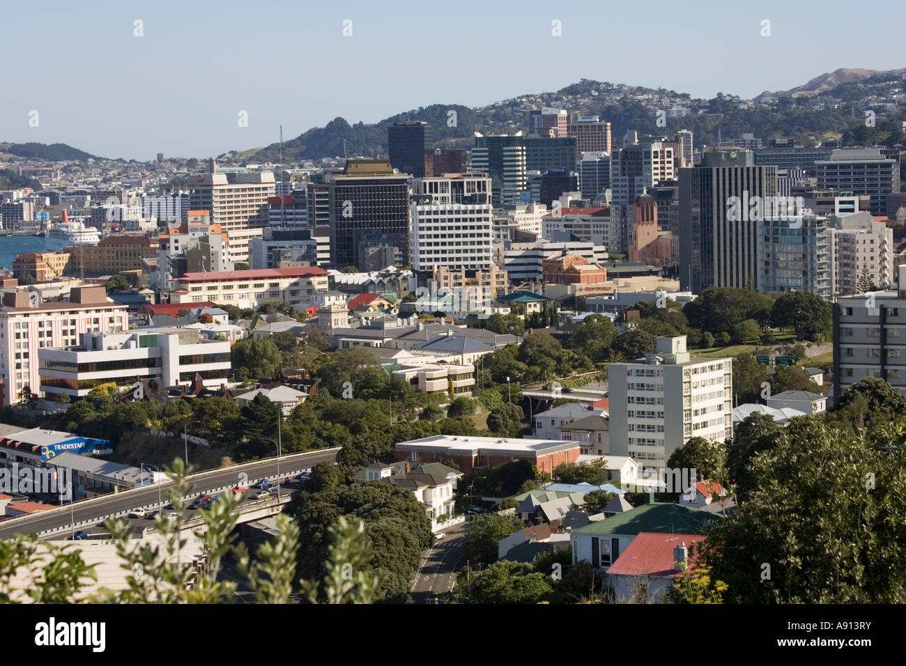 Modern buildings in city centre Wellington capital of New Zealand Stock ...