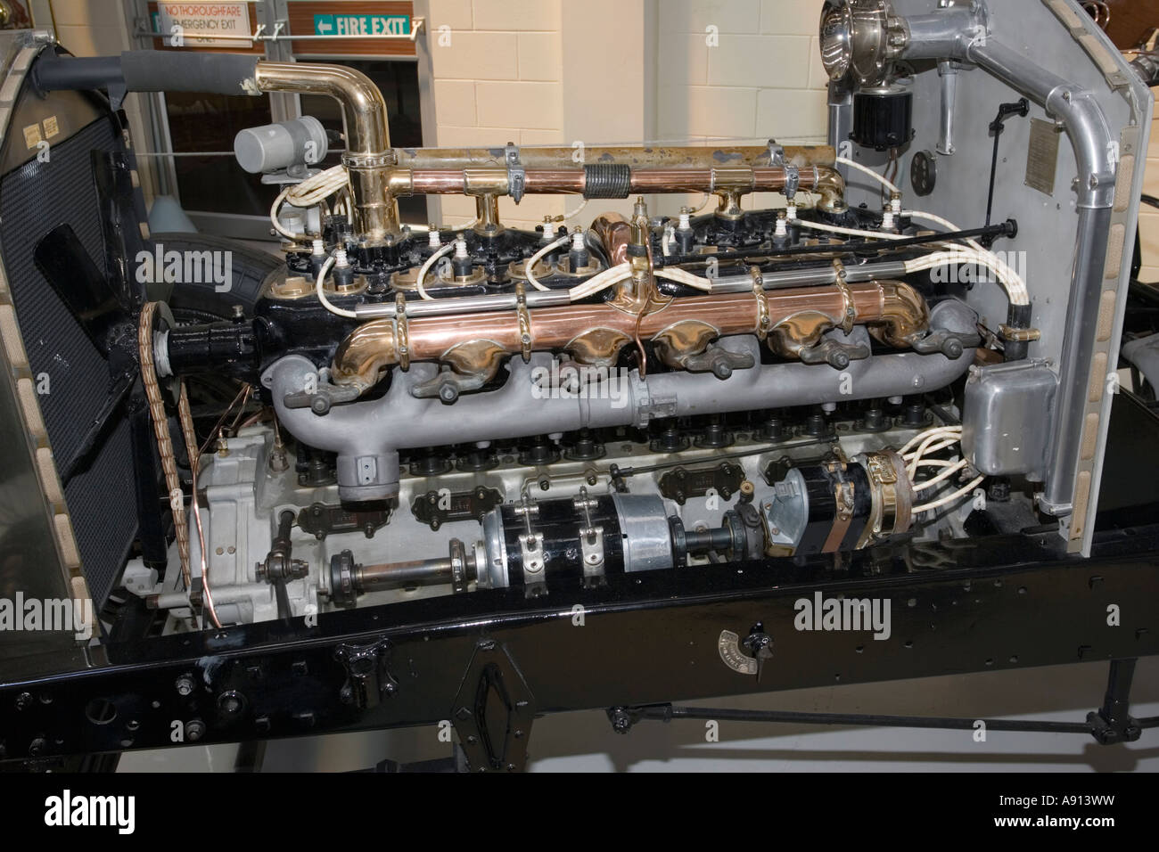 Six cylinder engine in 1922 Rolls Royce Silver Ghost motor car ...