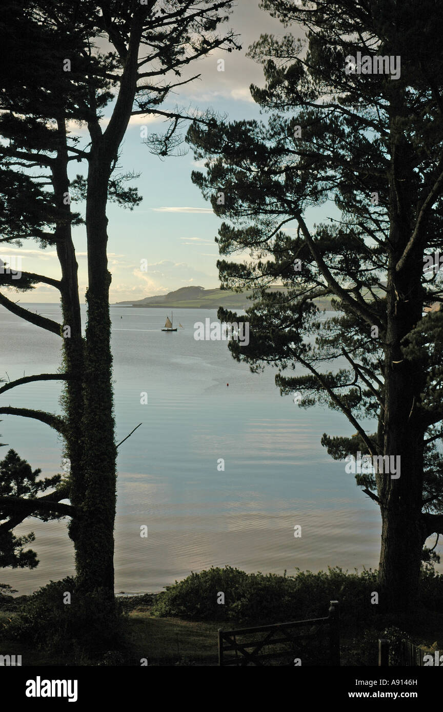 View of the Carrick Roads looking towards Falmouth from Loe Beach ...