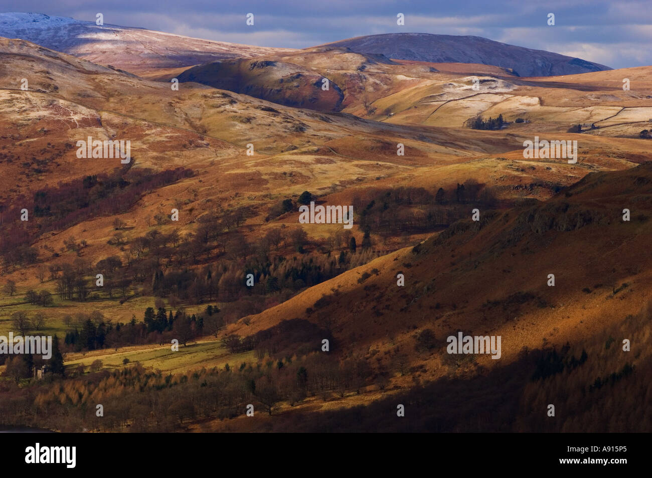 Looking North West towards Matterdale from Hallin Fell Lake District ...