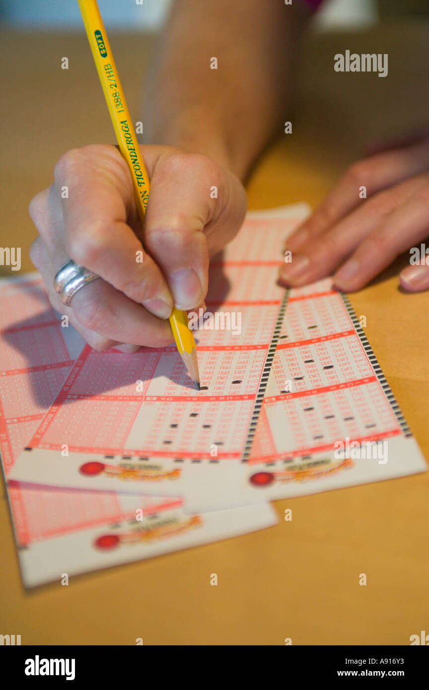 Woman Filling out Lottery Form Stock Photo - Alamy