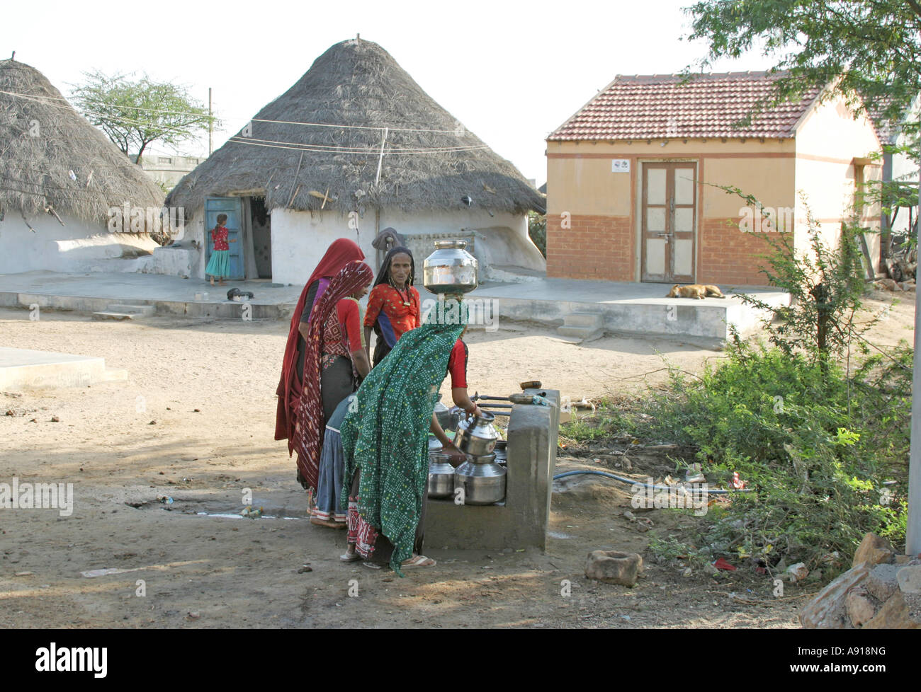 Rabari tribal women collecting water from the village pump ,Bhuj ...