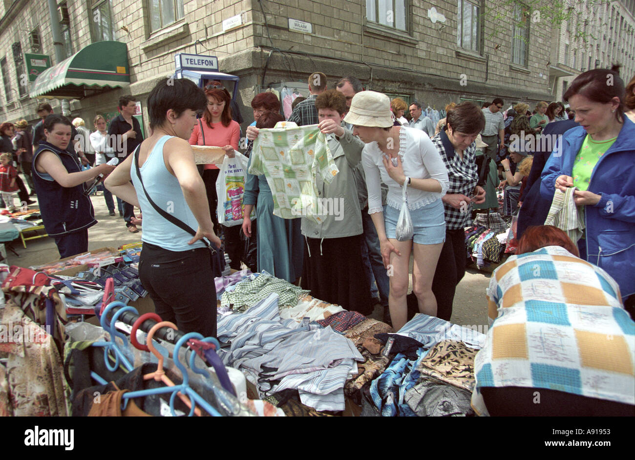 A street market in Chisinau, capital of the former Soviet republic of ...