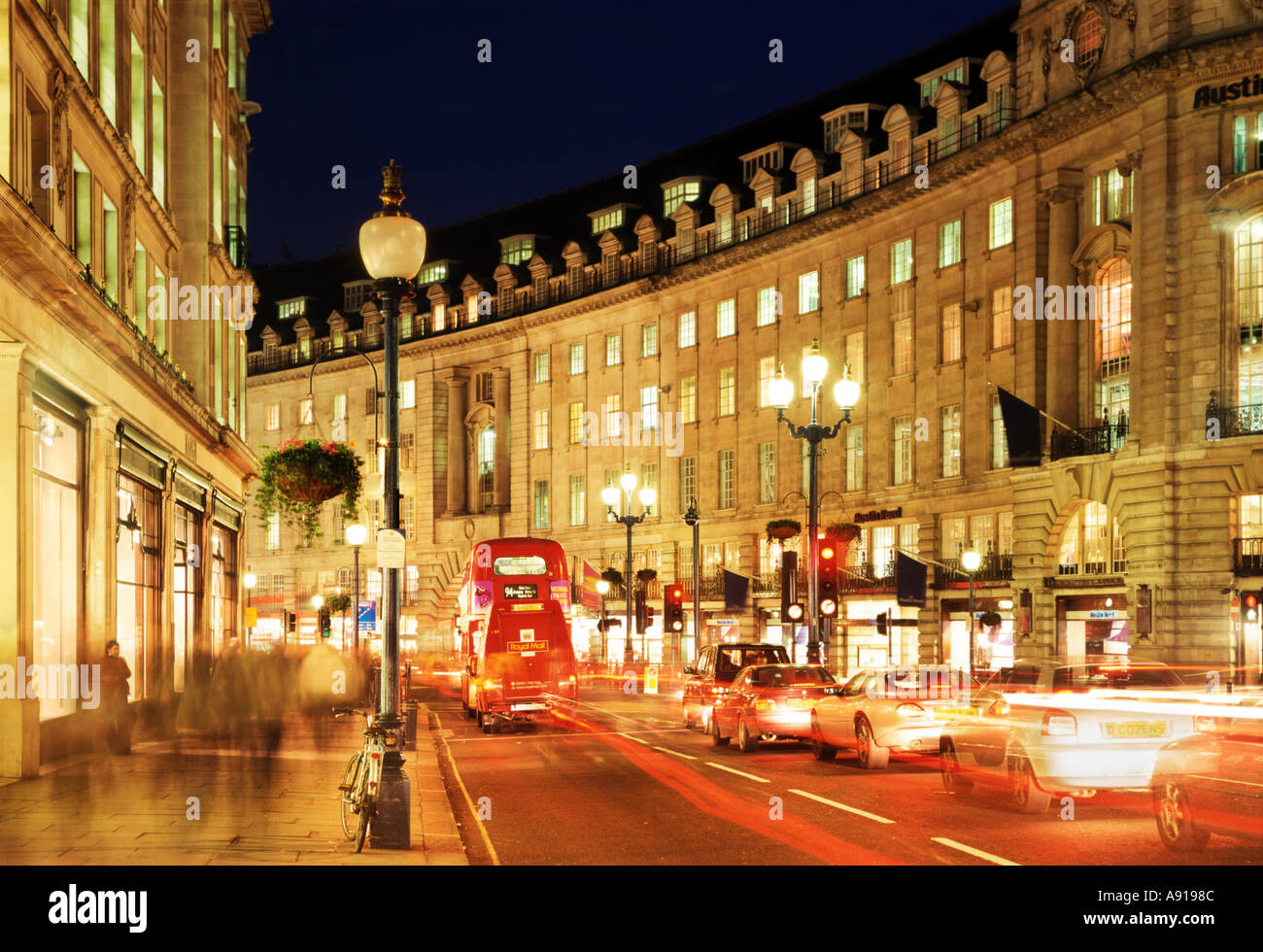 Regent Street at night London England Stock Photo - Alamy