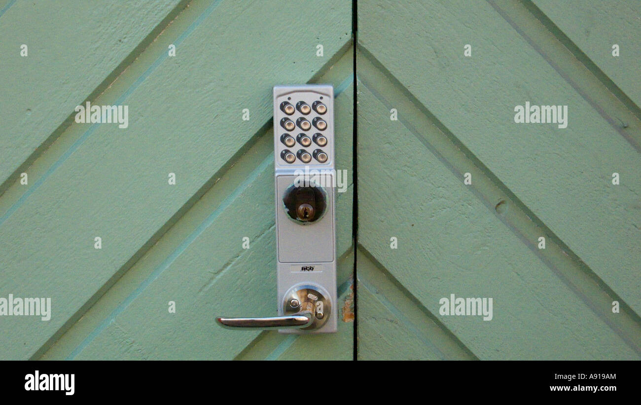 Modern electronic lock with built-in key pad Stock Photo - Alamy