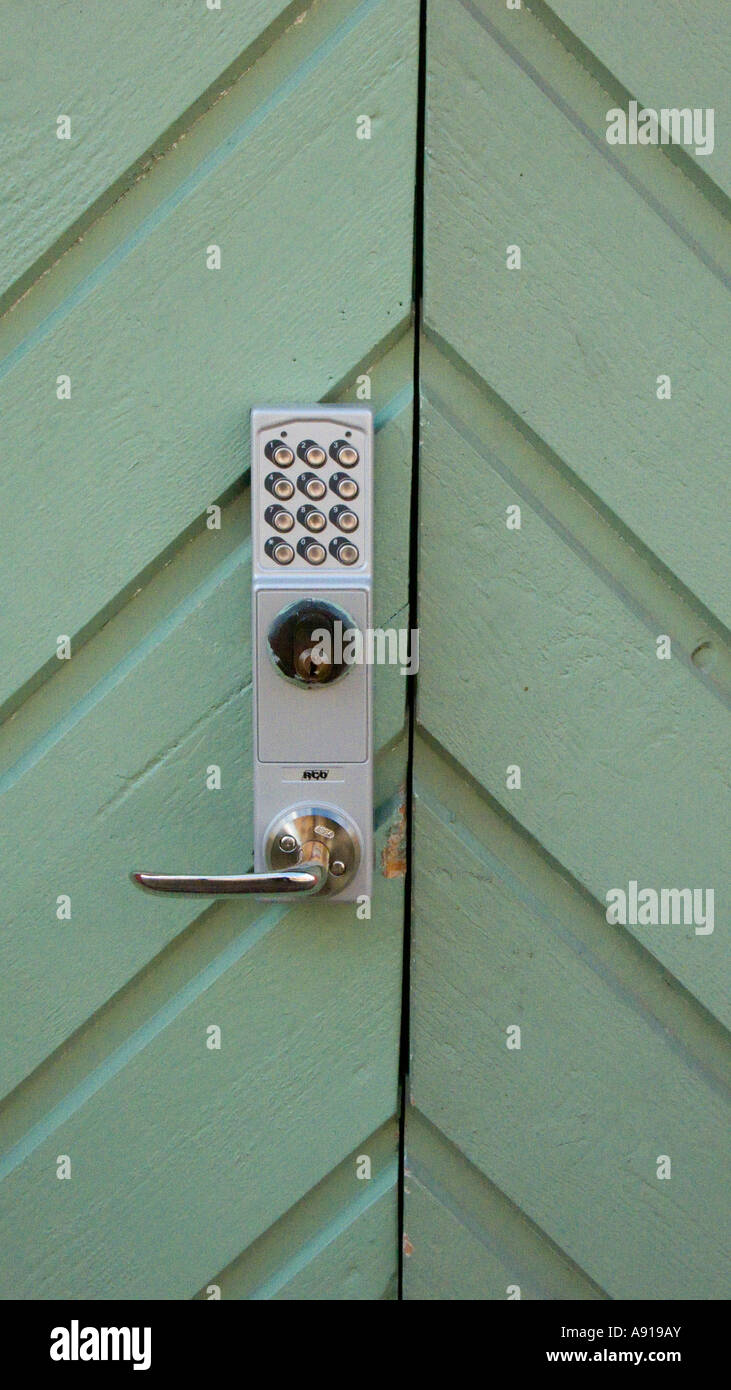Modern electronic lock with built-in key pad Stock Photo - Alamy