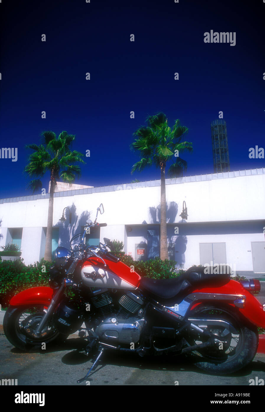 Classic Motorcycle parked in Hollywood Los Angeles California USA Stock ...