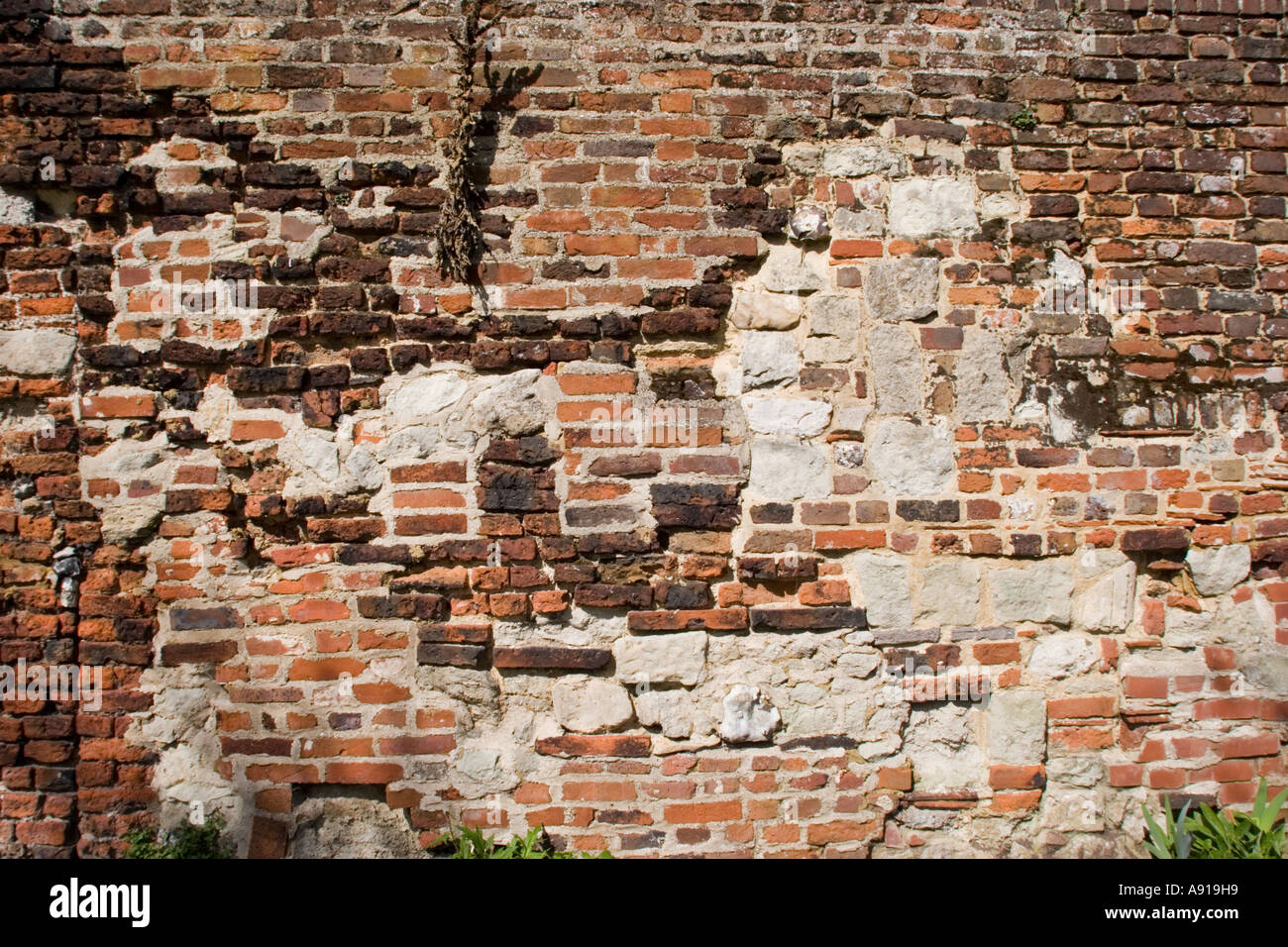 Ancient brick wall at waltham abbey gardens hi-res stock photography ...