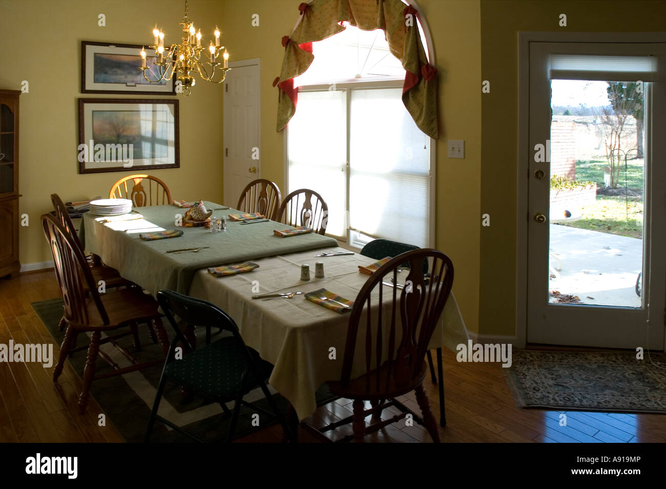 Dinner Table near Window Stock Photo - Alamy