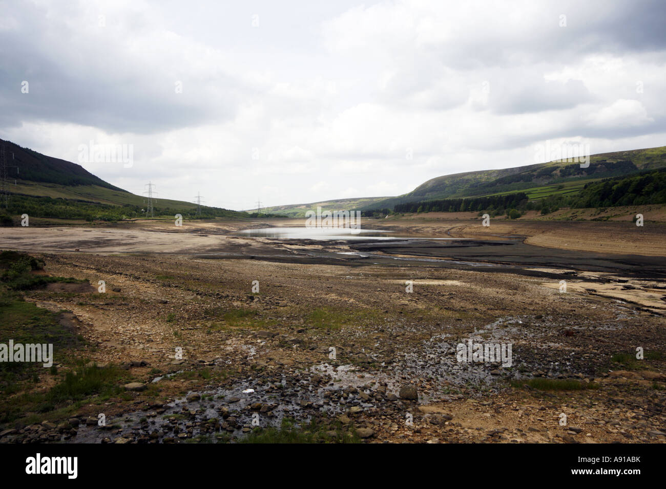Empty Reservoir, Longdendale, Derbyshire, England Stock Photo - Alamy