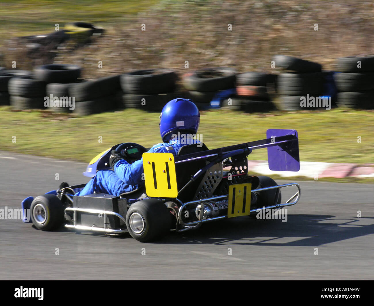 A blue gearbox go kart Stock Photo - Alamy