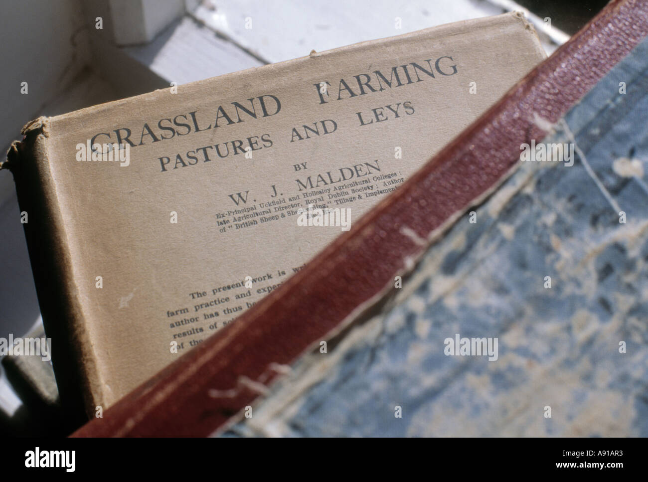 old farming books in the library at Laverstock Farm in Wiltshire Stock ...