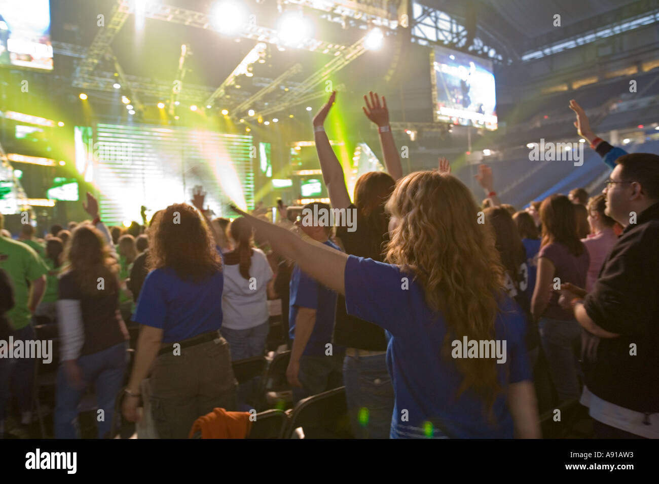 Religious Rally for Teens Stock Photo - Alamy